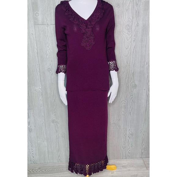 Fred David | Skirts | Fred David Shirt And Skirt Set With Crochet Lace ...